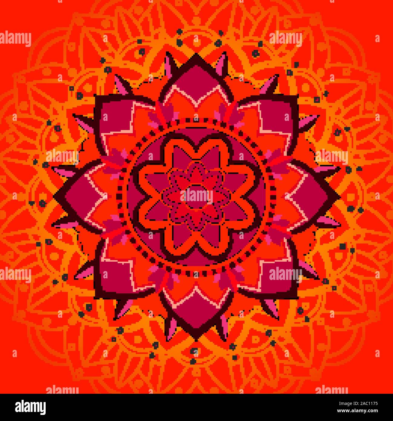 Mandala pattern on red background illustration Stock Vector Image & Art ...