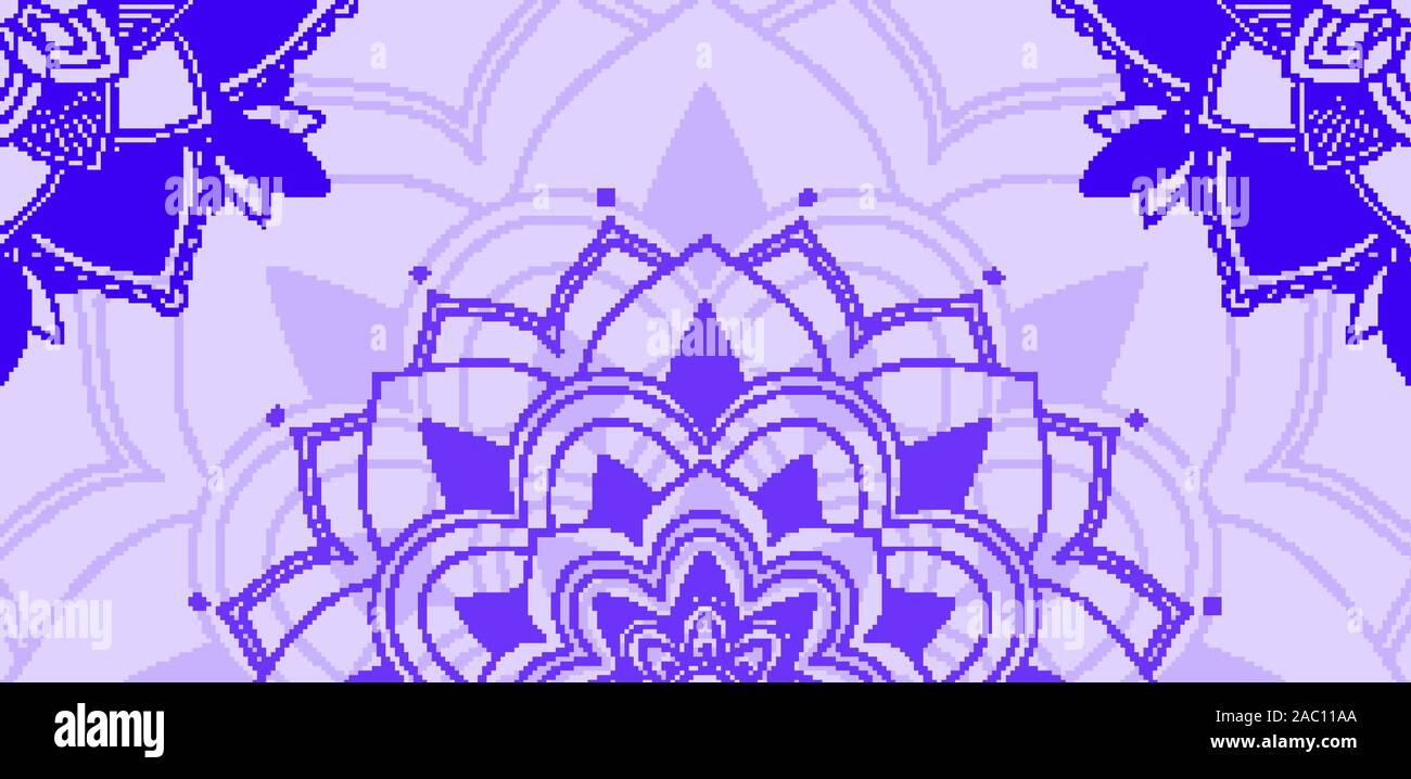 Mandala pattern on blue background illustration Stock Vector Image ...