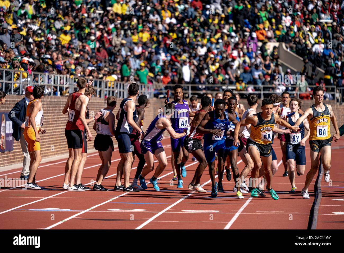 College Men's 4x800 at the 2019 Penn Relay Stock Photo - Alamy