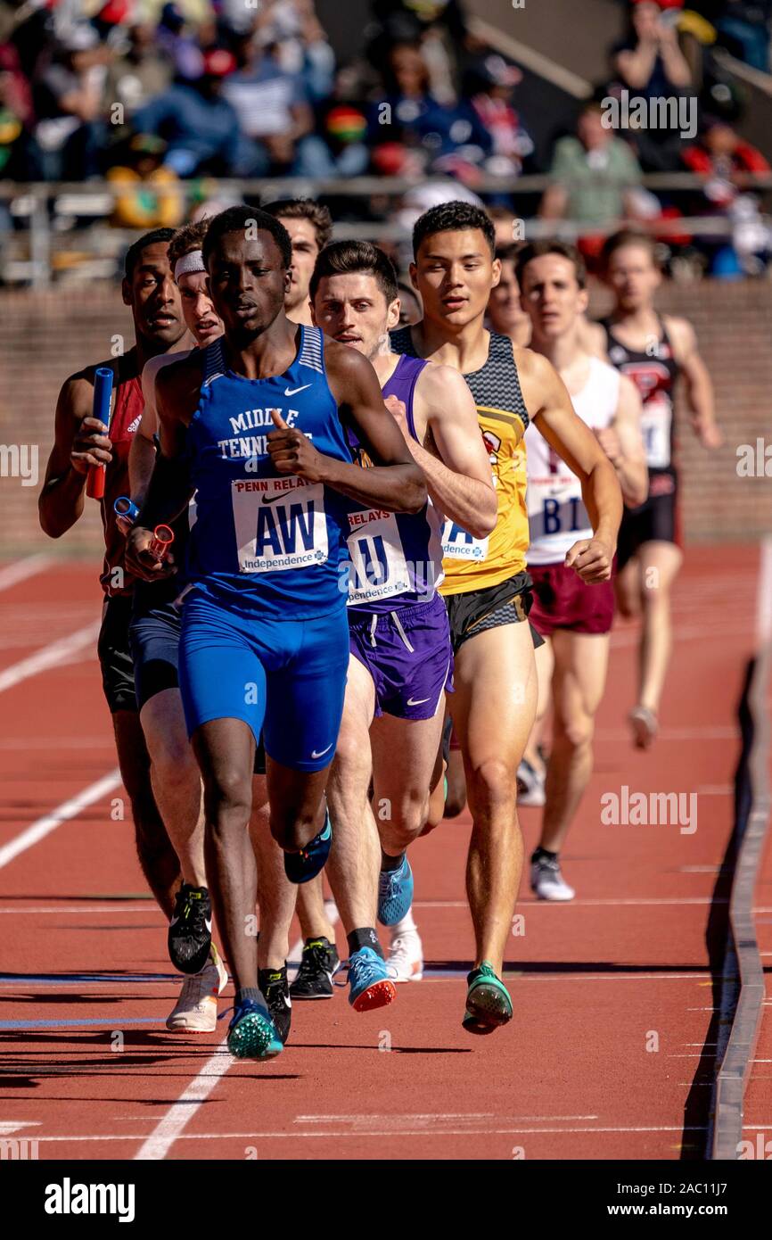 College Men's 4x800 at the 2019 Penn Relay Stock Photo - Alamy