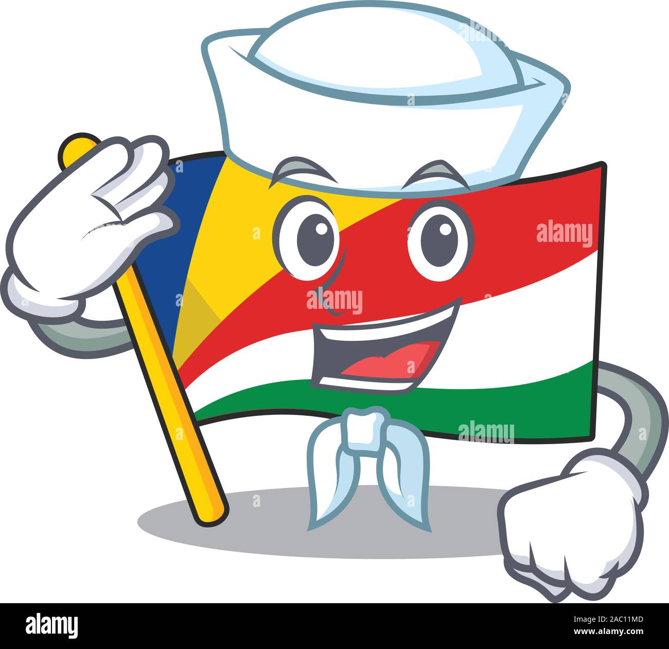 Mascot of Cute flag seychelles Sailor cartoon character Stock Vector ...