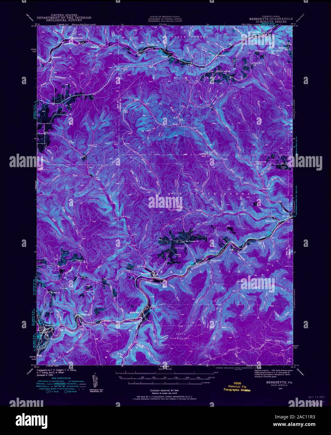 Map of benezette hi-res stock photography and images - Alamy
