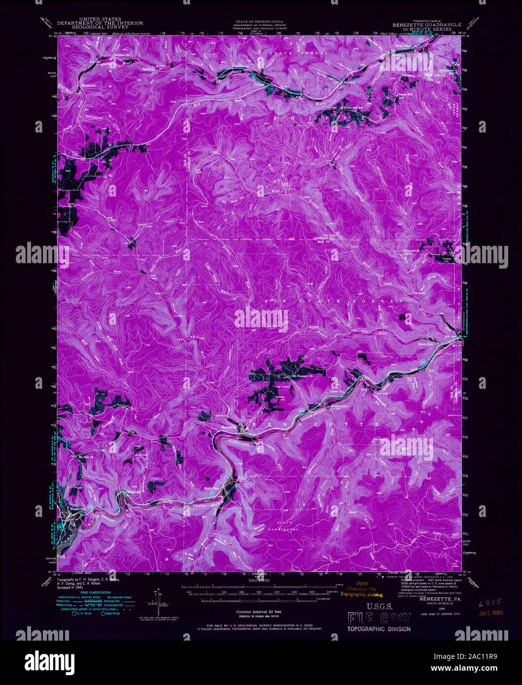 Map of benezette hi-res stock photography and images - Alamy