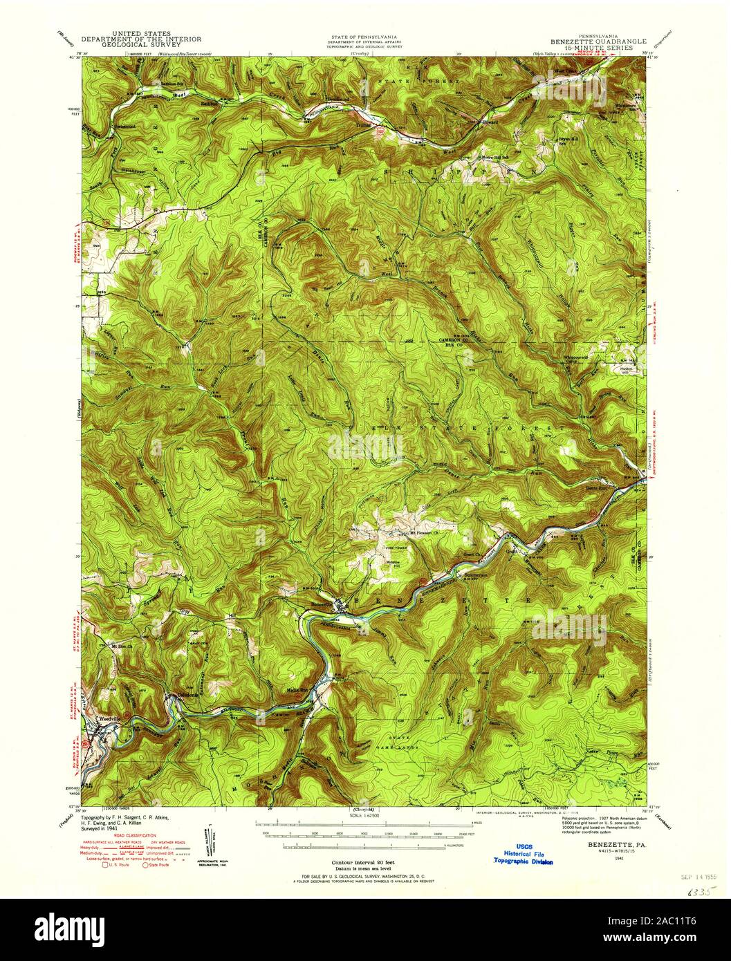 Benezette map hi-res stock photography and images - Alamy