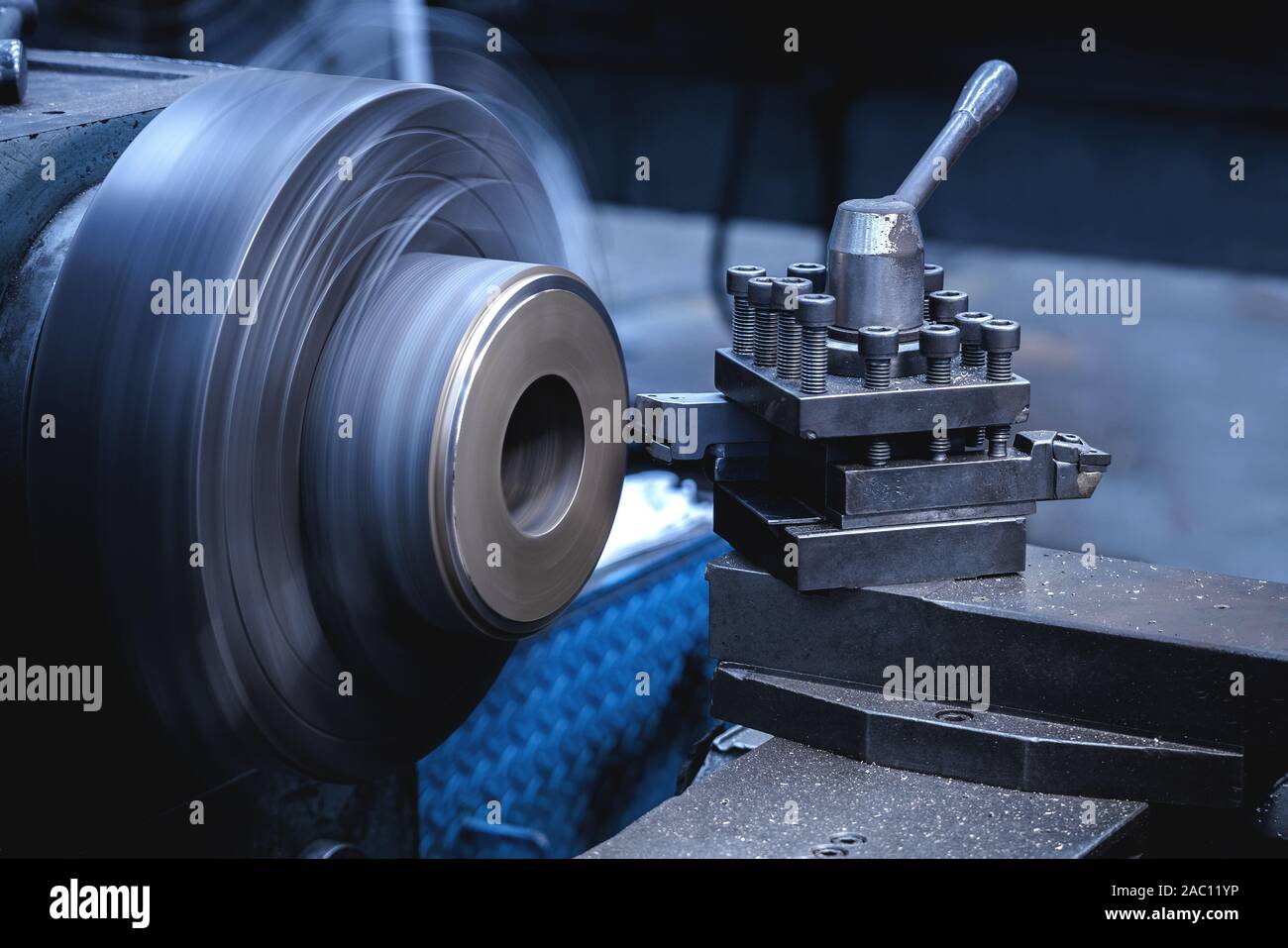 Milling mechanical turning metal working process metal parts.-image ...