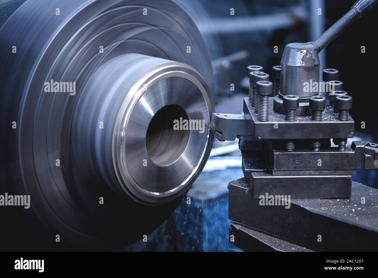 Milling mechanical turning metal working process metal parts.-image ...