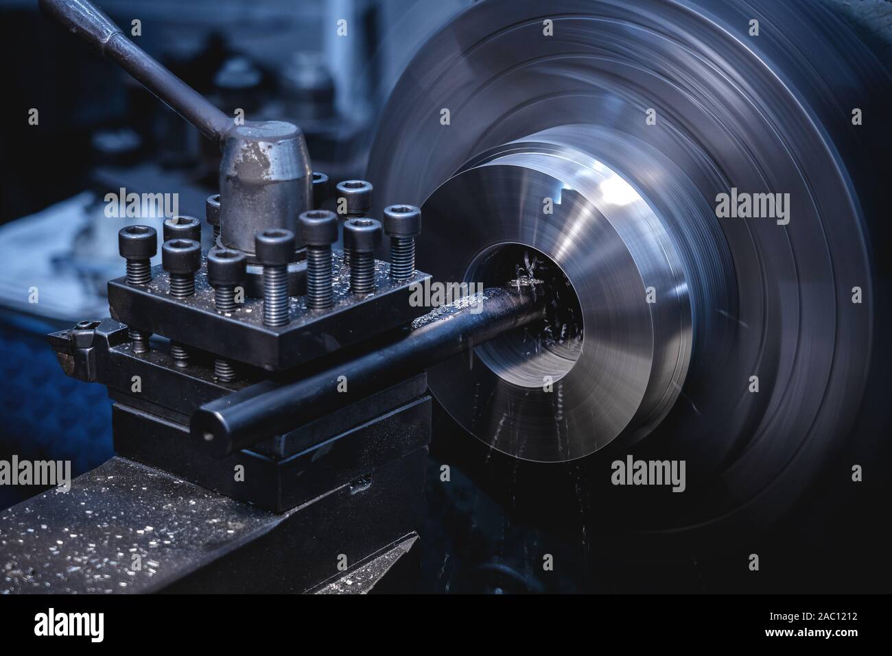 Milling mechanical turning metal working process metal parts.-image ...