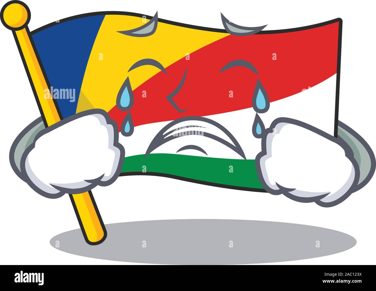 Sad Crying flag seychelles mascot cartoon style Stock Vector Image ...