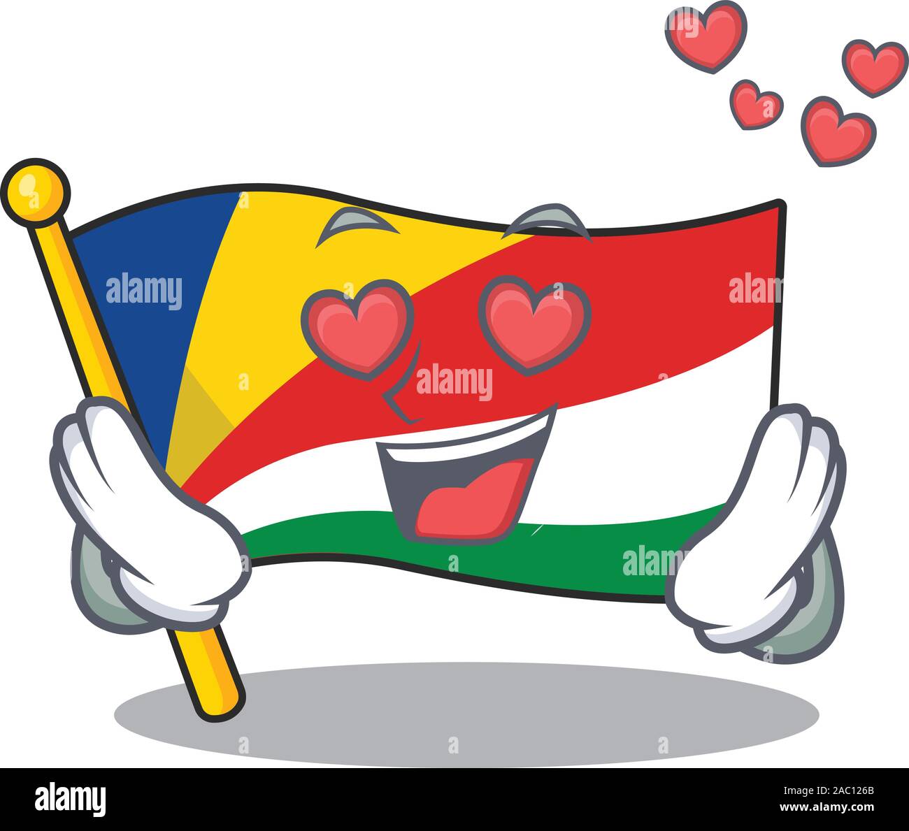 falling In love Happy cute flag seychelles cartoon design Stock Vector ...