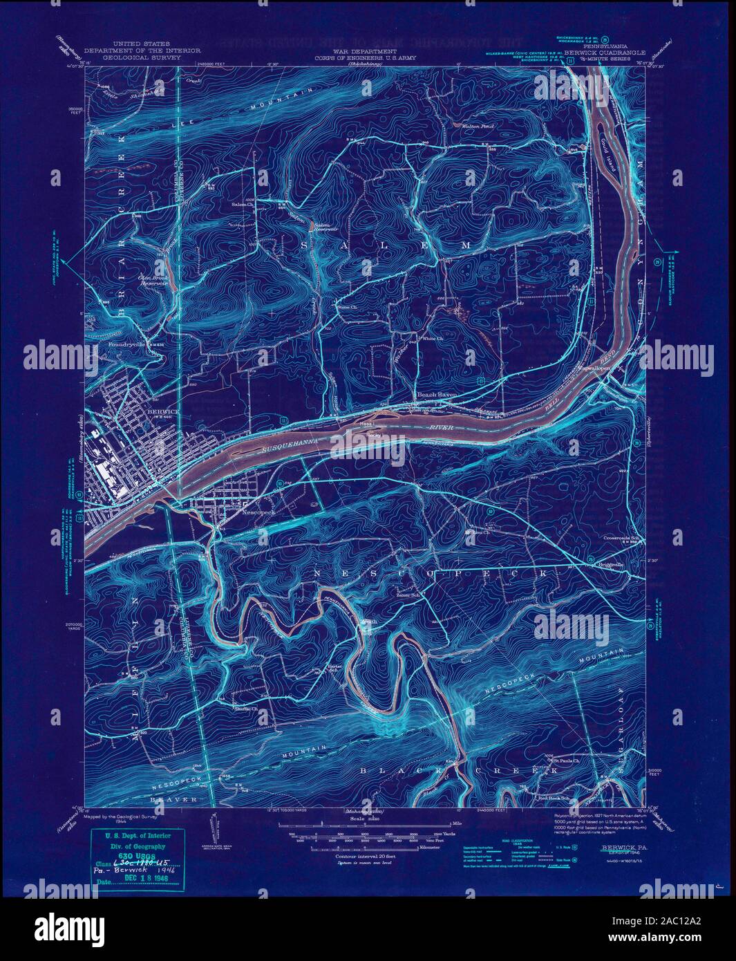 Berwick pennsylvania map hi-res stock photography and images - Alamy