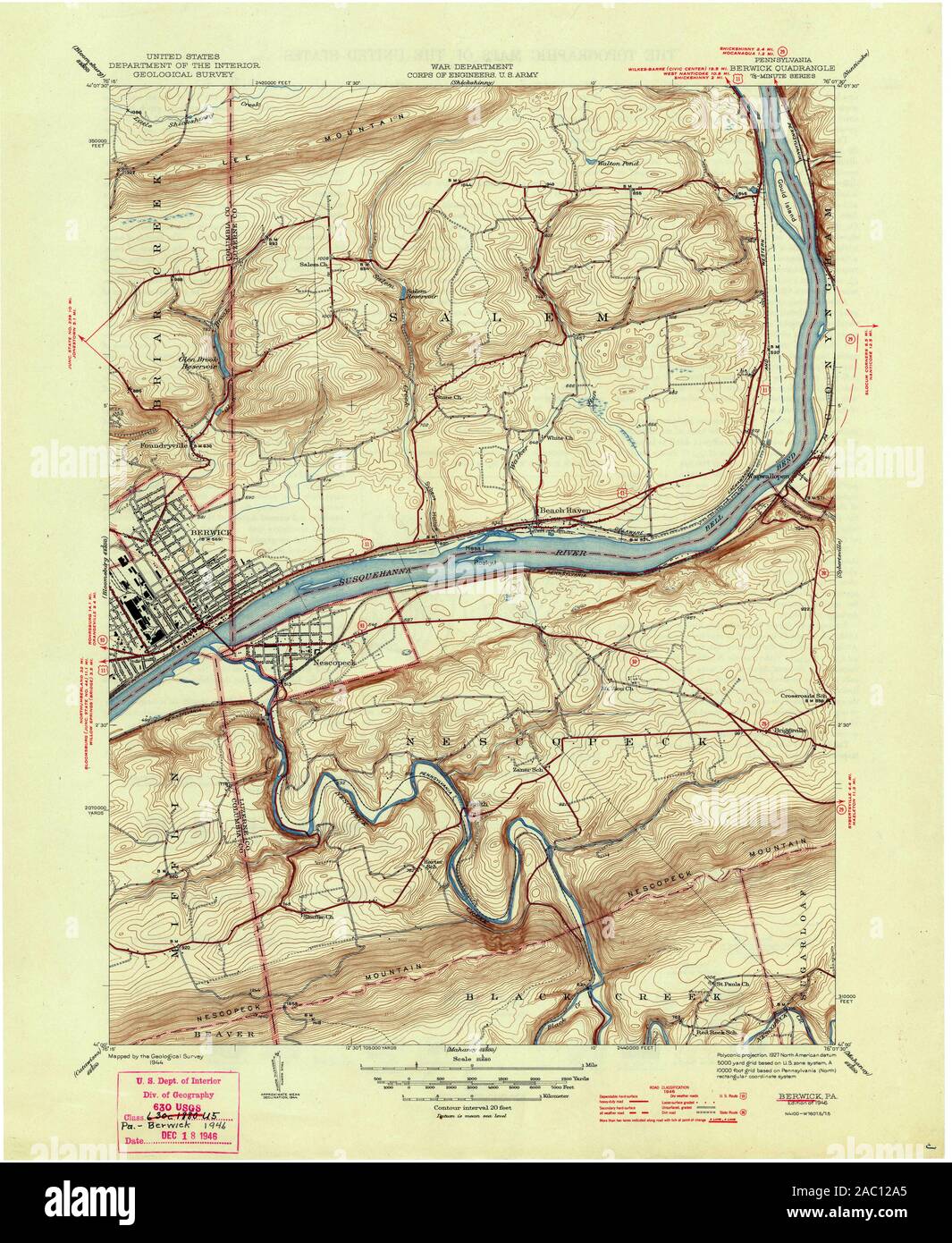 Berwick pennsylvania map hi-res stock photography and images - Alamy