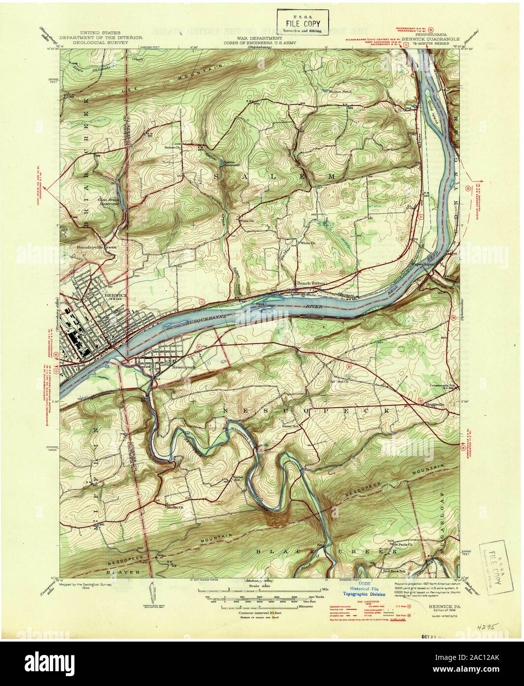 Berwick pennsylvania map hi-res stock photography and images - Alamy