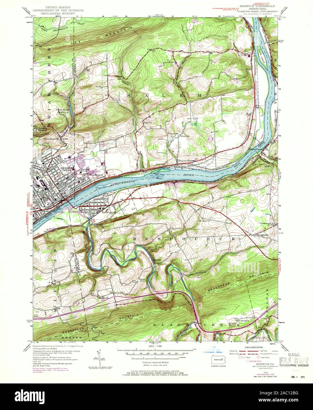 Berwick pennsylvania map hi-res stock photography and images - Alamy