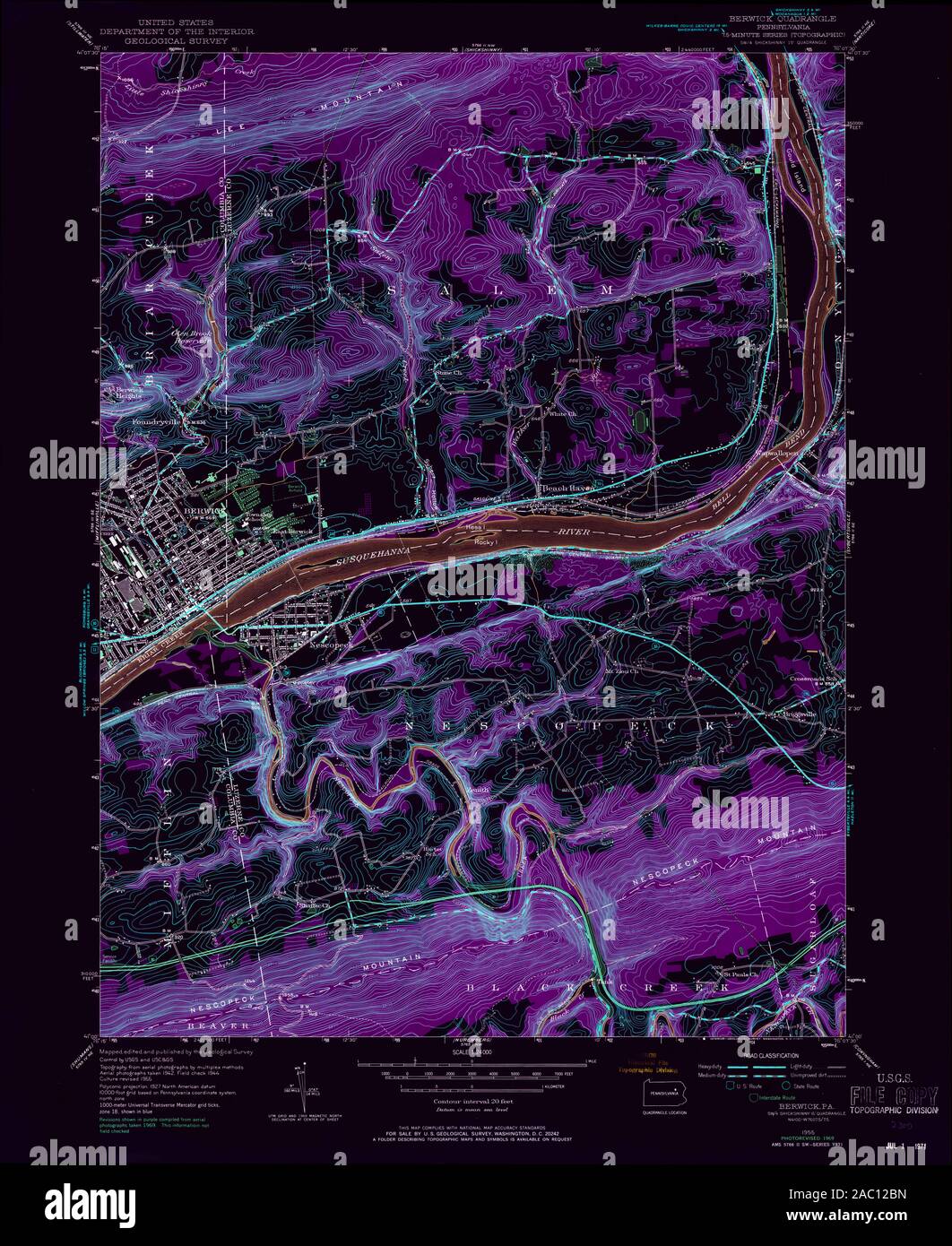 Berwick pennsylvania map hi-res stock photography and images - Alamy