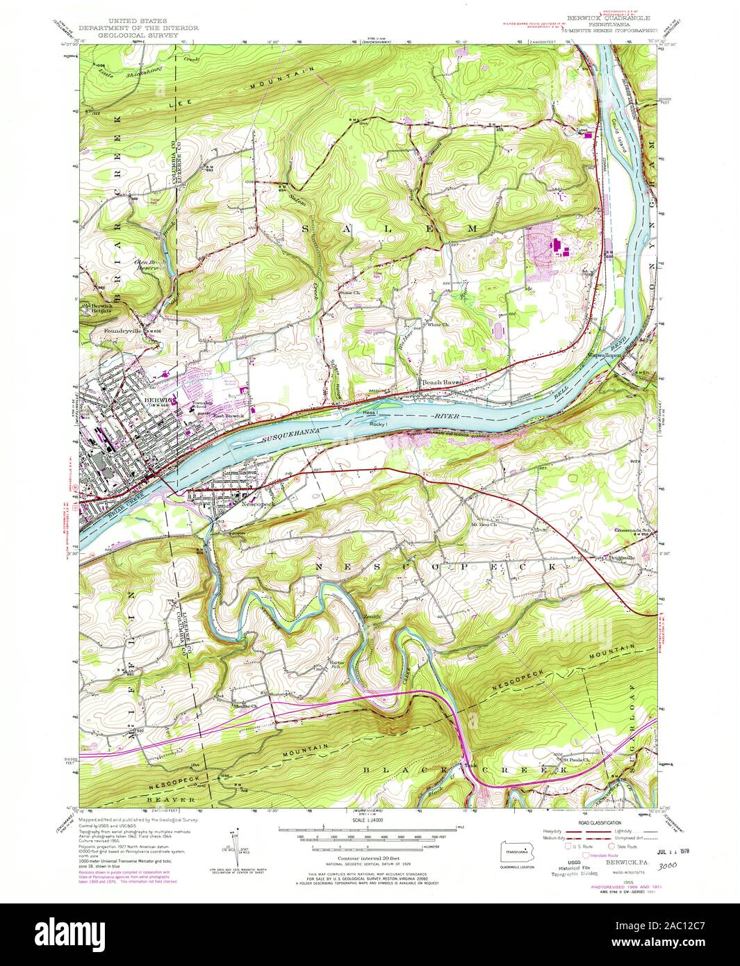 Berwick pennsylvania map hi-res stock photography and images - Alamy