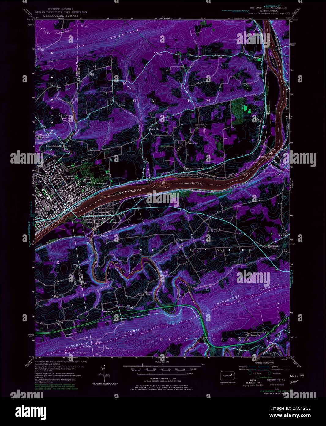 Berwick pennsylvania map hi-res stock photography and images - Alamy