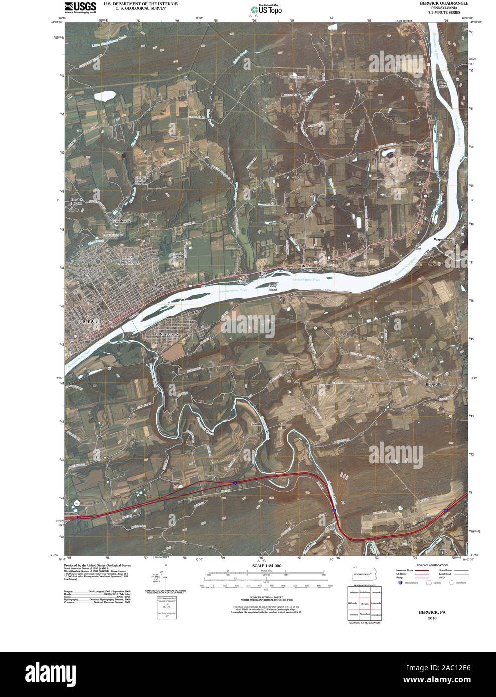 Berwick pennsylvania map hi-res stock photography and images - Alamy