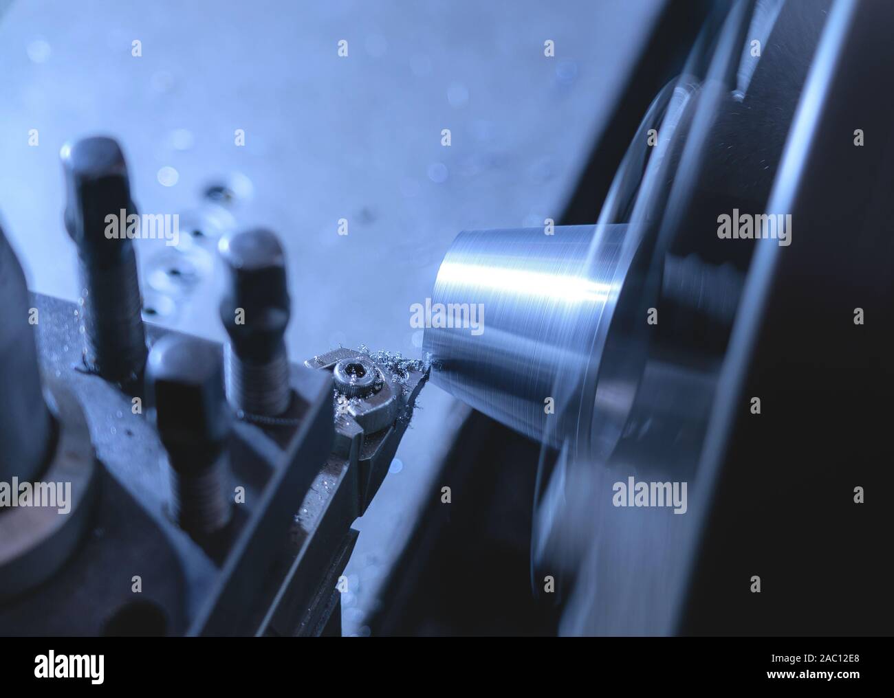 Milling mechanical turning metal working process metal parts.-image ...