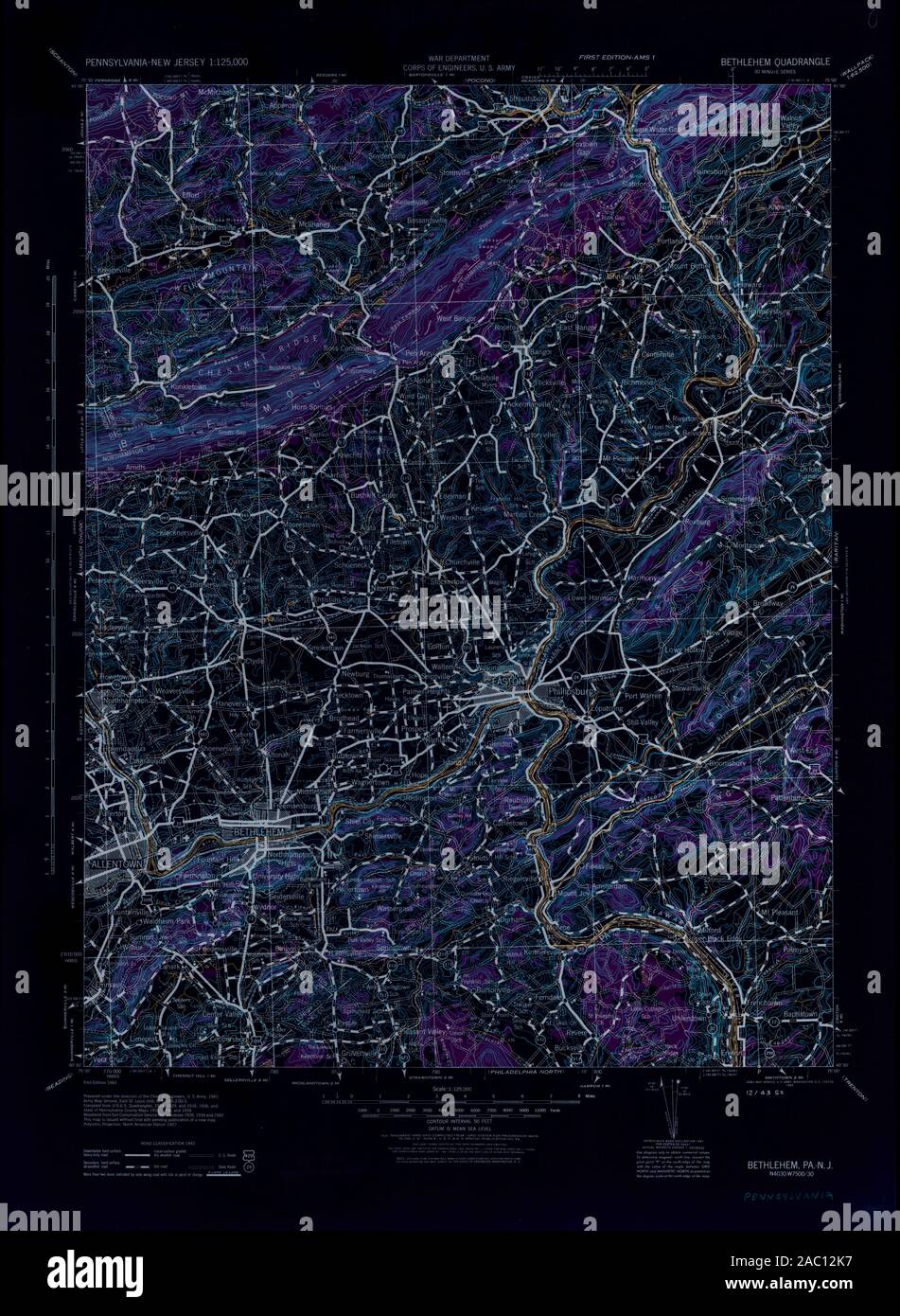 Map of bethlehem pennsylvania hi-res stock photography and images - Alamy