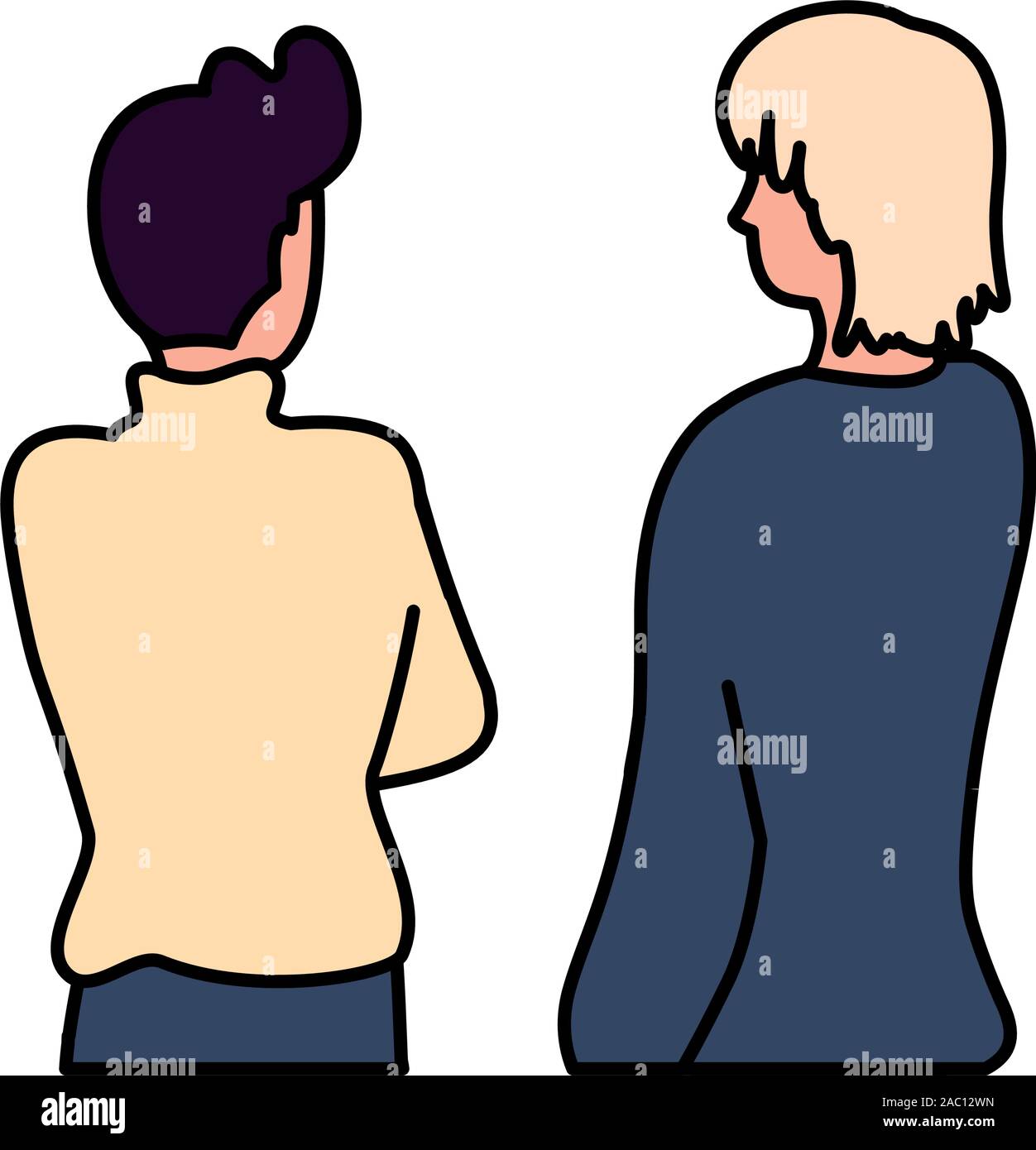 men of back position on white background vector illustration design ...