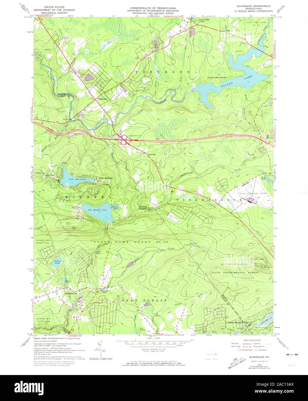 Map of blakeslee pennsylvania hi-res stock photography and images - Alamy