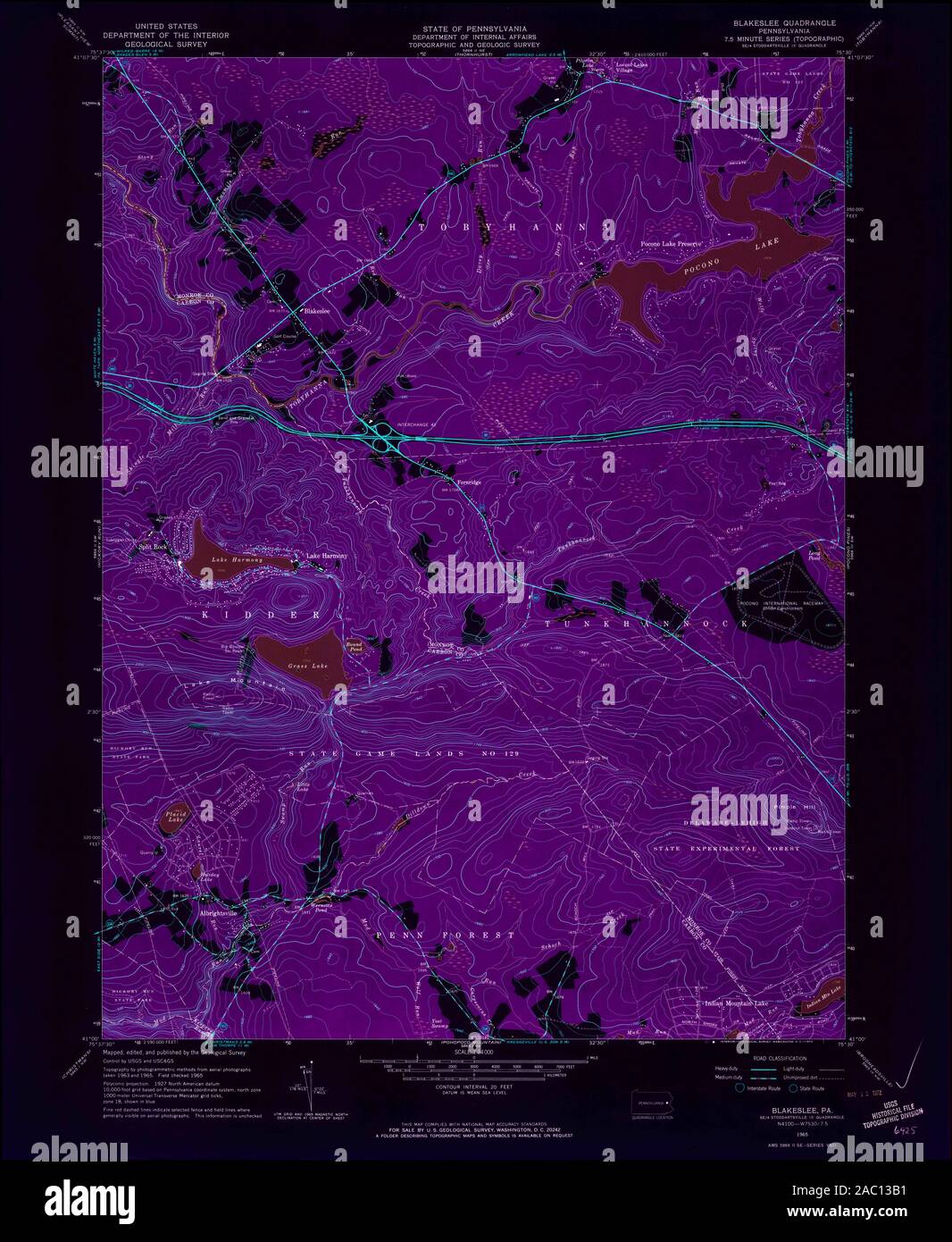 Map of blakeslee pennsylvania hi-res stock photography and images - Alamy