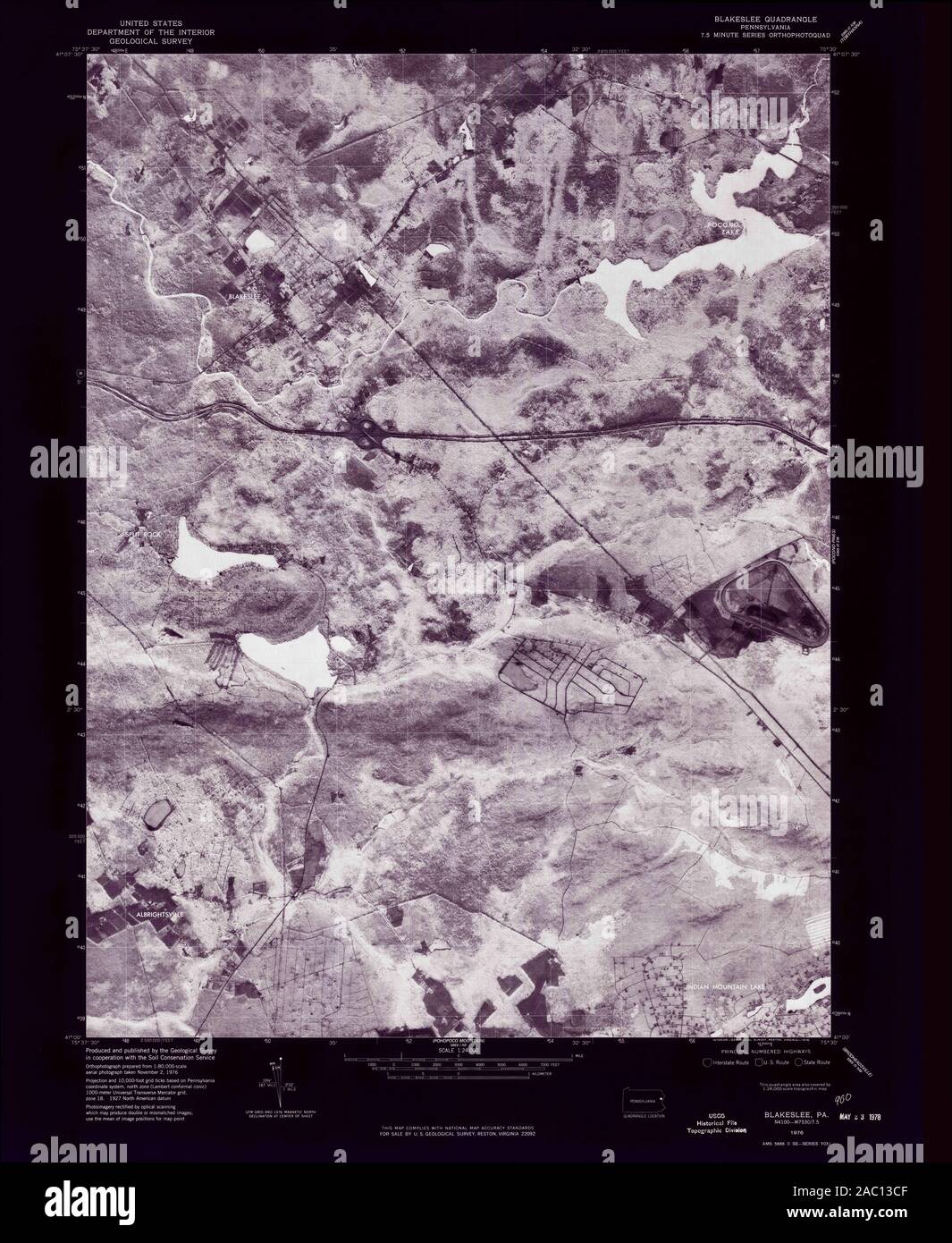 Map of blakeslee pennsylvania hi-res stock photography and images - Alamy