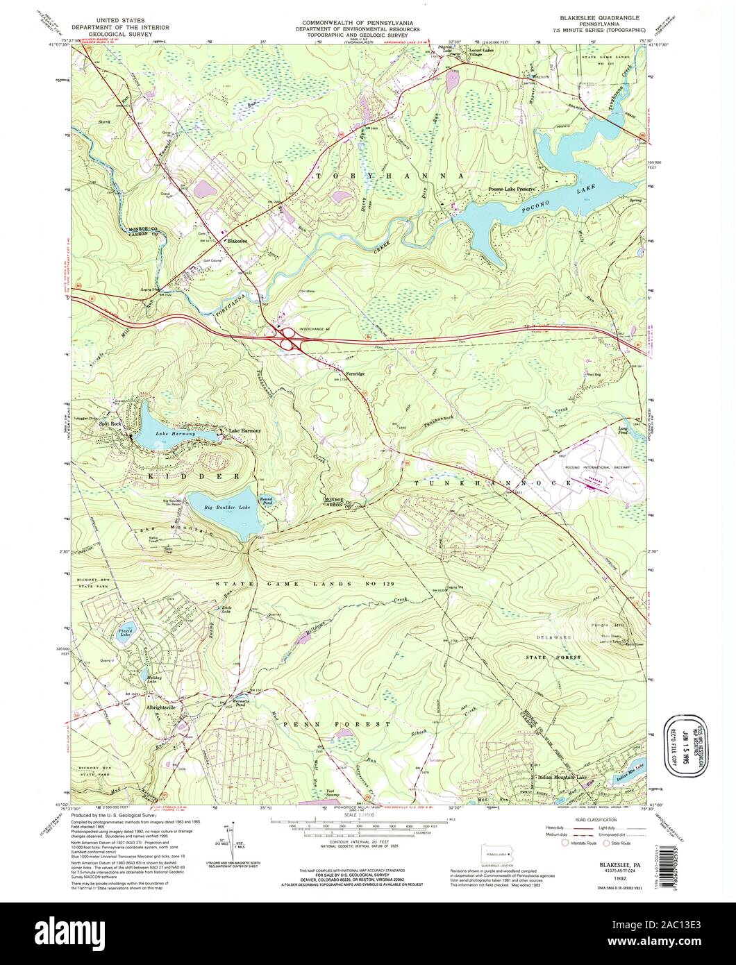 Map of blakeslee pennsylvania hi-res stock photography and images - Alamy