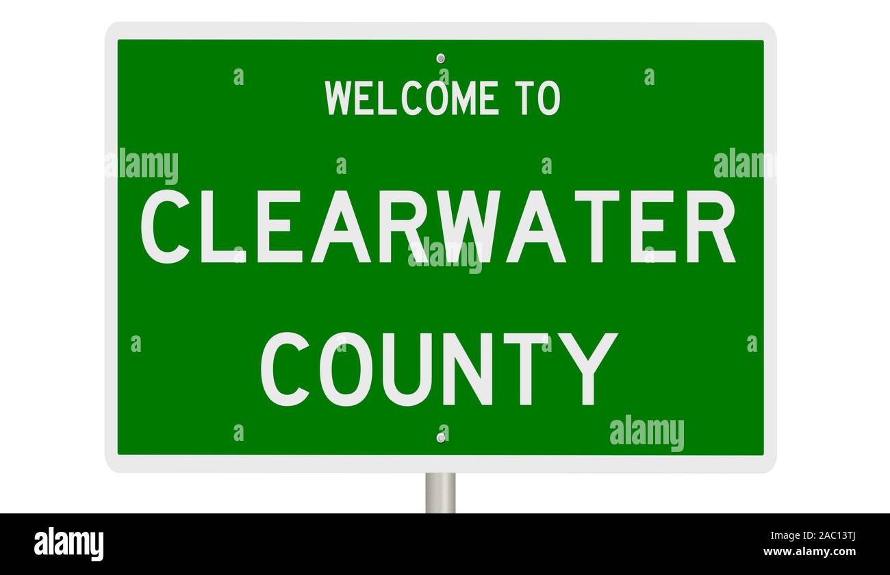 Rendering of a green 3d highway sign for Clearwater County Stock Photo ...