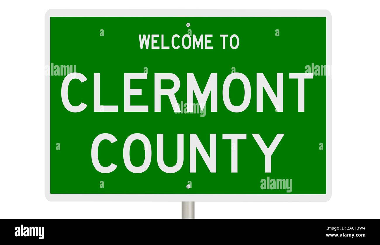 Rendering of a green 3d highway sign for Clermont County Stock Photo ...