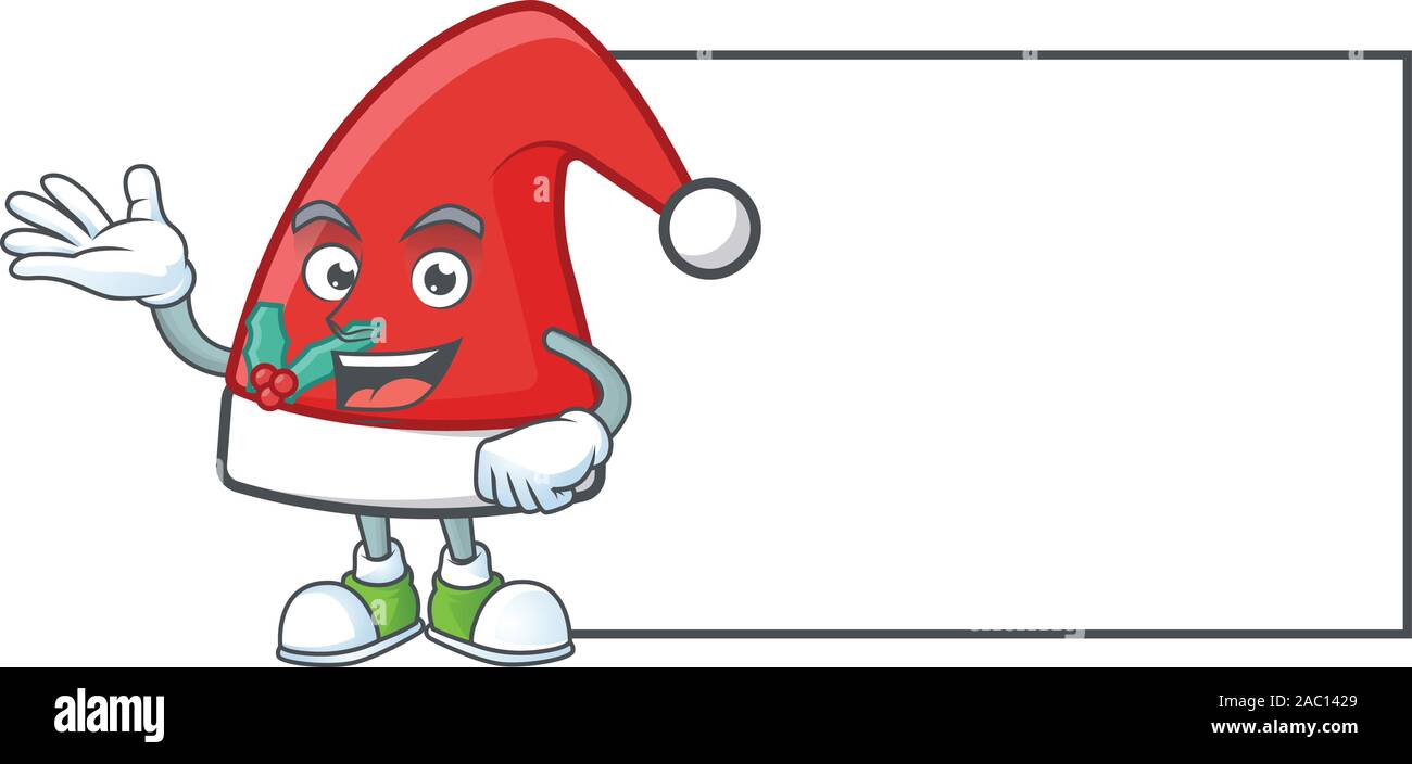 Santa claus hat with board cartoon character style Stock Vector Image ...