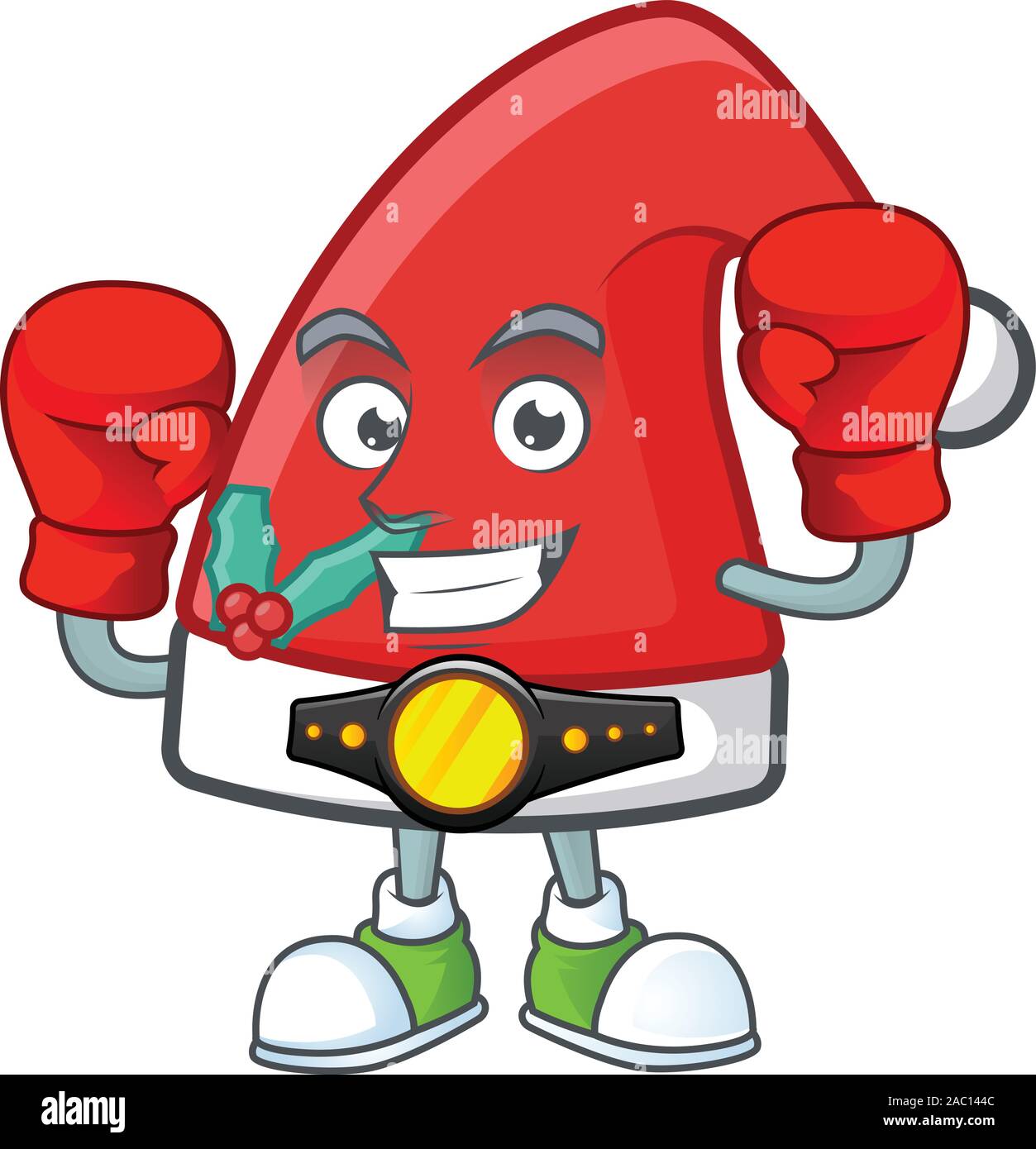 Funny Boxing santa claus hat cartoon character style Stock Vector Image ...