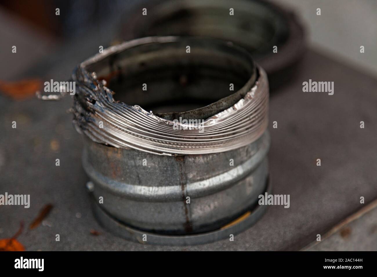 a metal pipe with a large opening, has been used for ventilation in ...