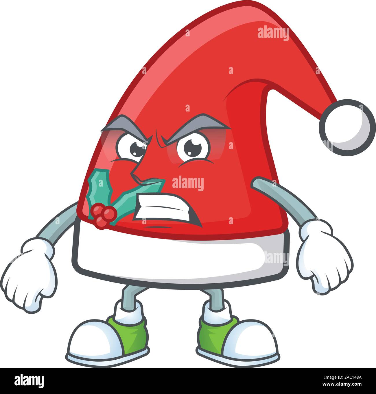 Santa claus hat cartoon character style with angry face Stock Vector ...