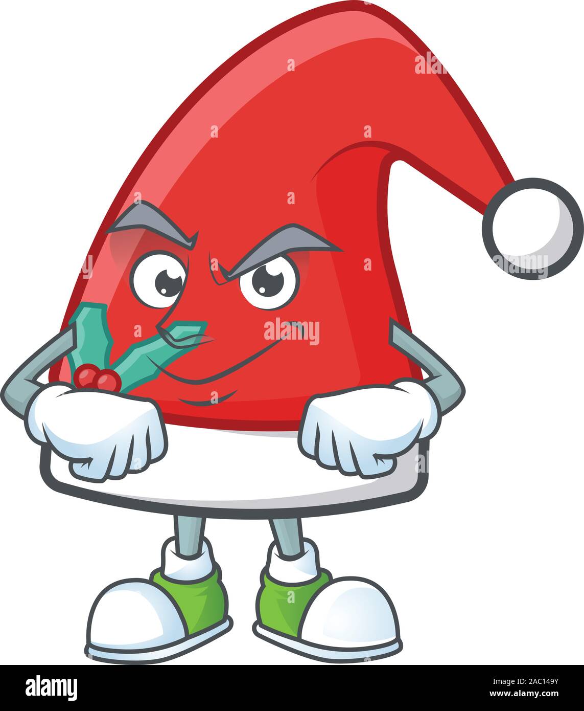 Santa claus hat mascot cartoon style with Smirking face Stock Vector ...