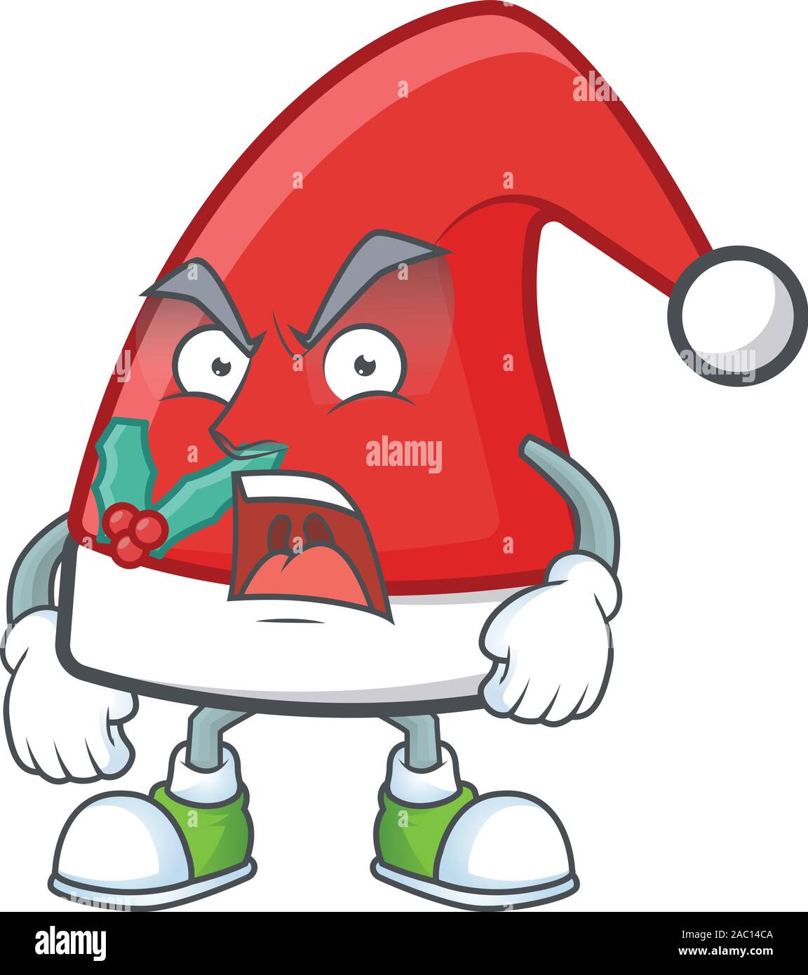 Mascot of angry santa claus hat cartoon character design Stock Vector ...