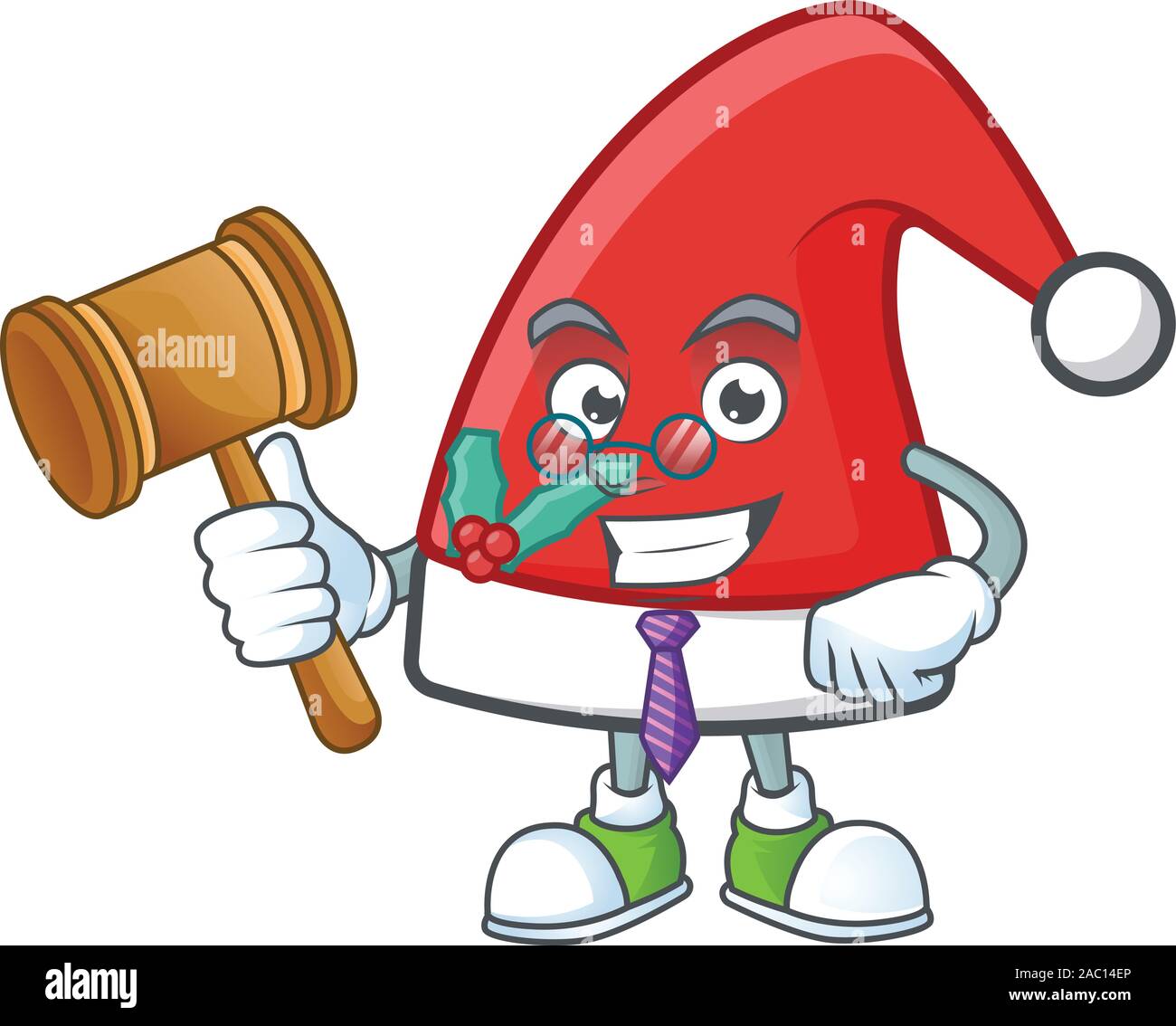 Smart judge santa claus hat presented in cartoon character style Stock ...