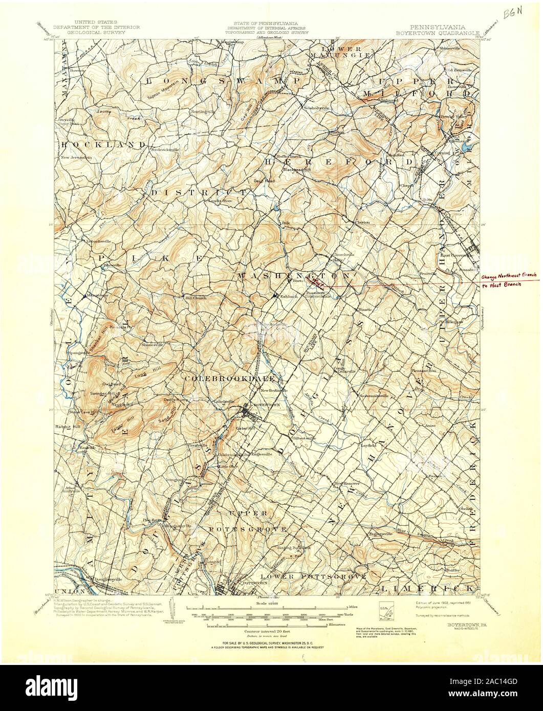 Boyertown map hi-res stock photography and images - Alamy