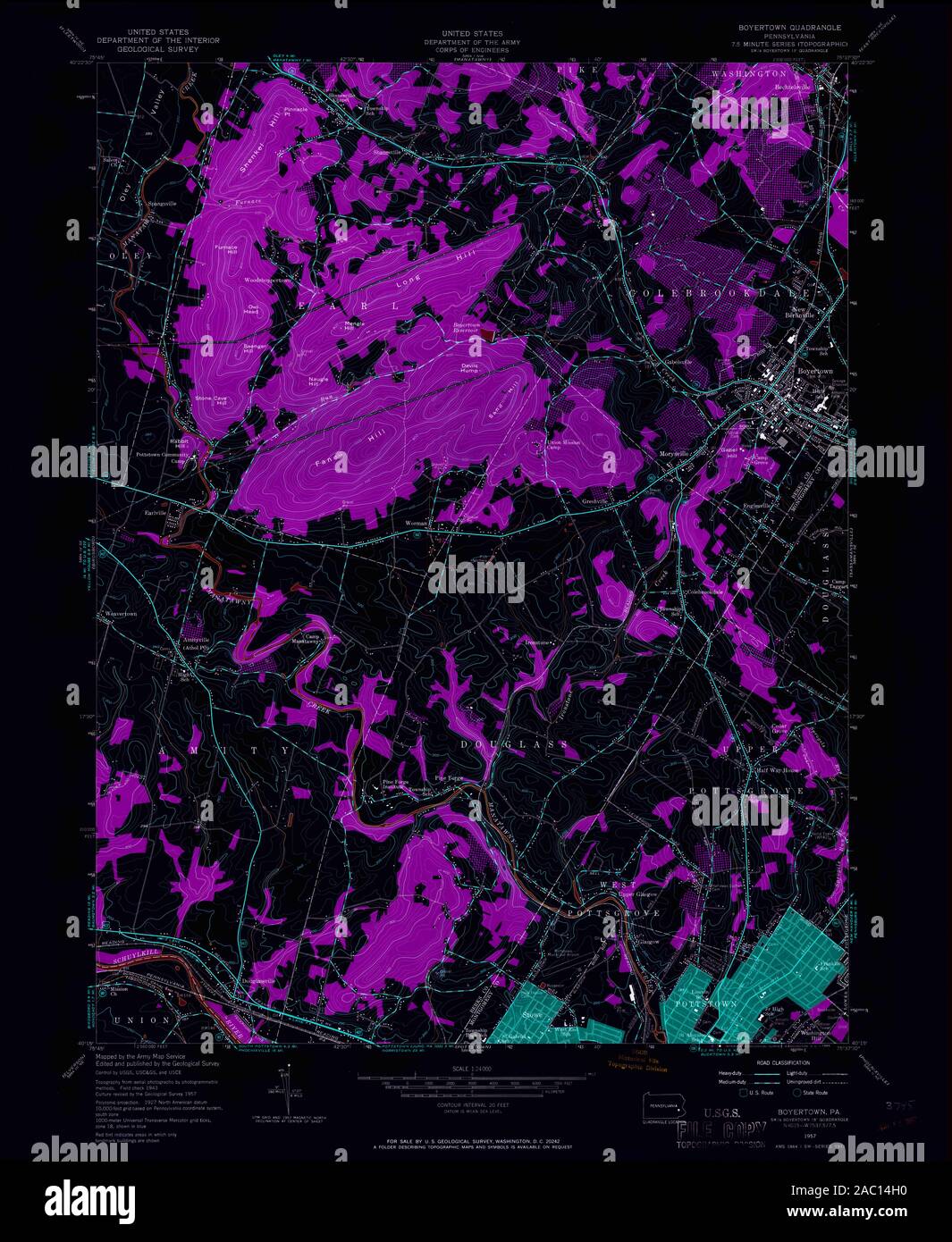 Boyertown map hi-res stock photography and images - Alamy