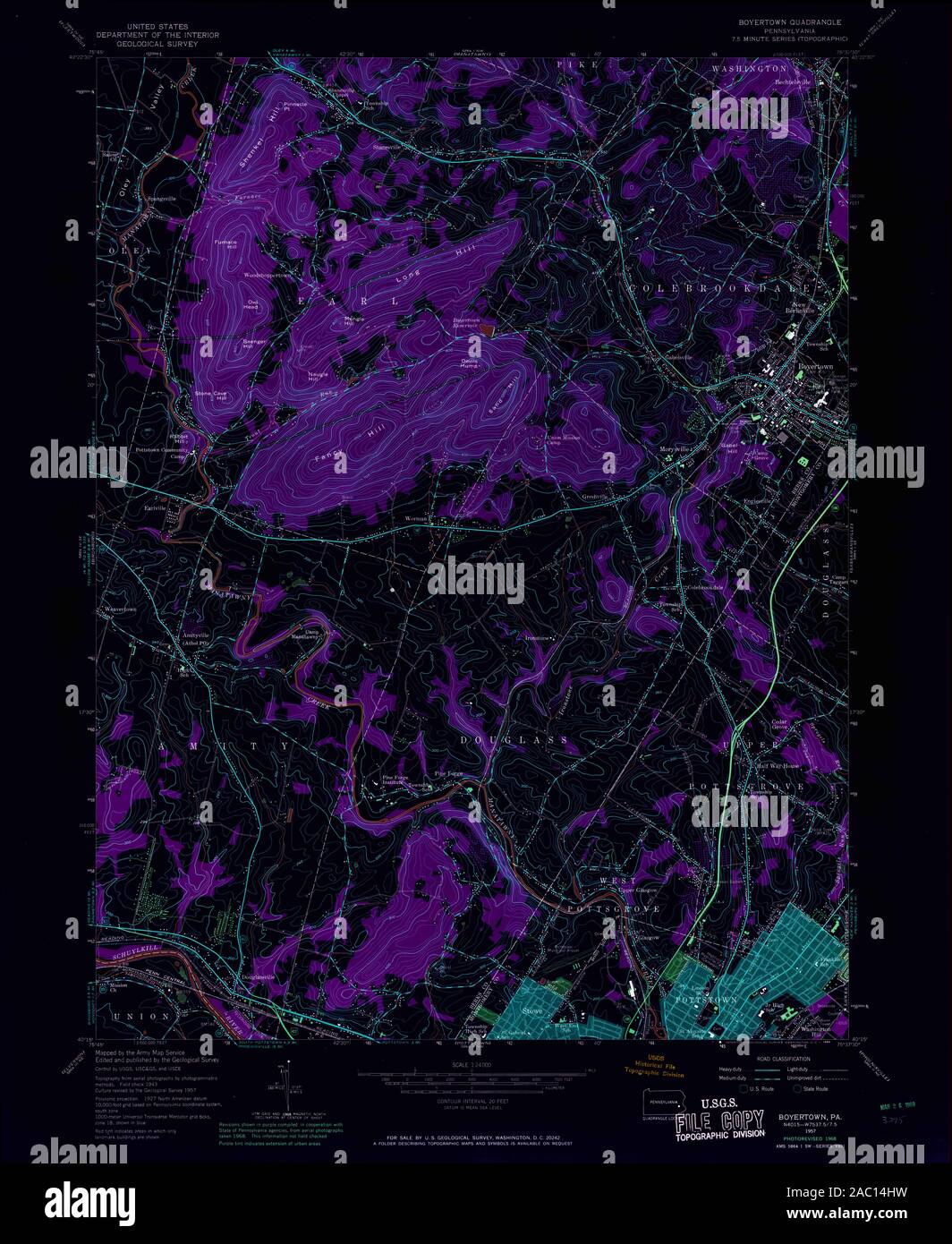 Boyertown map hi-res stock photography and images - Alamy