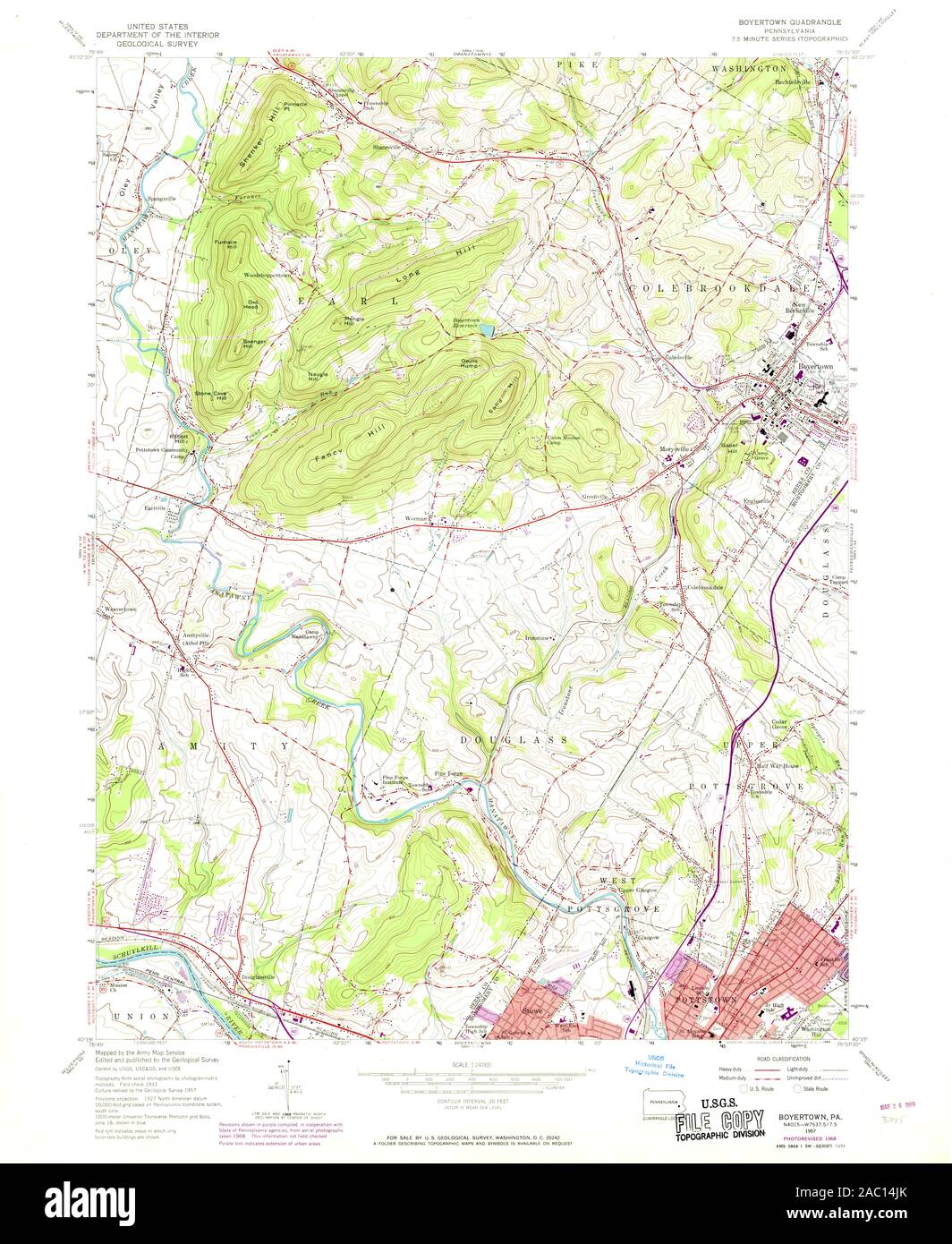 Boyertown map hi-res stock photography and images - Alamy