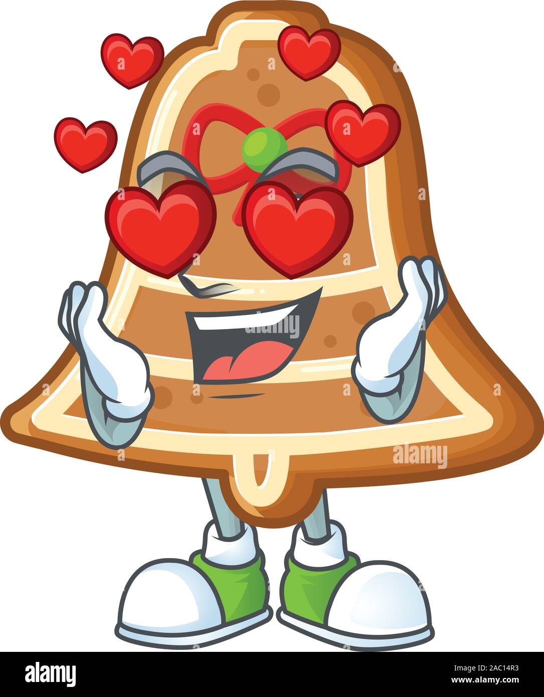 Falling in love happy cute bell cookies cartoon design Stock Vector ...