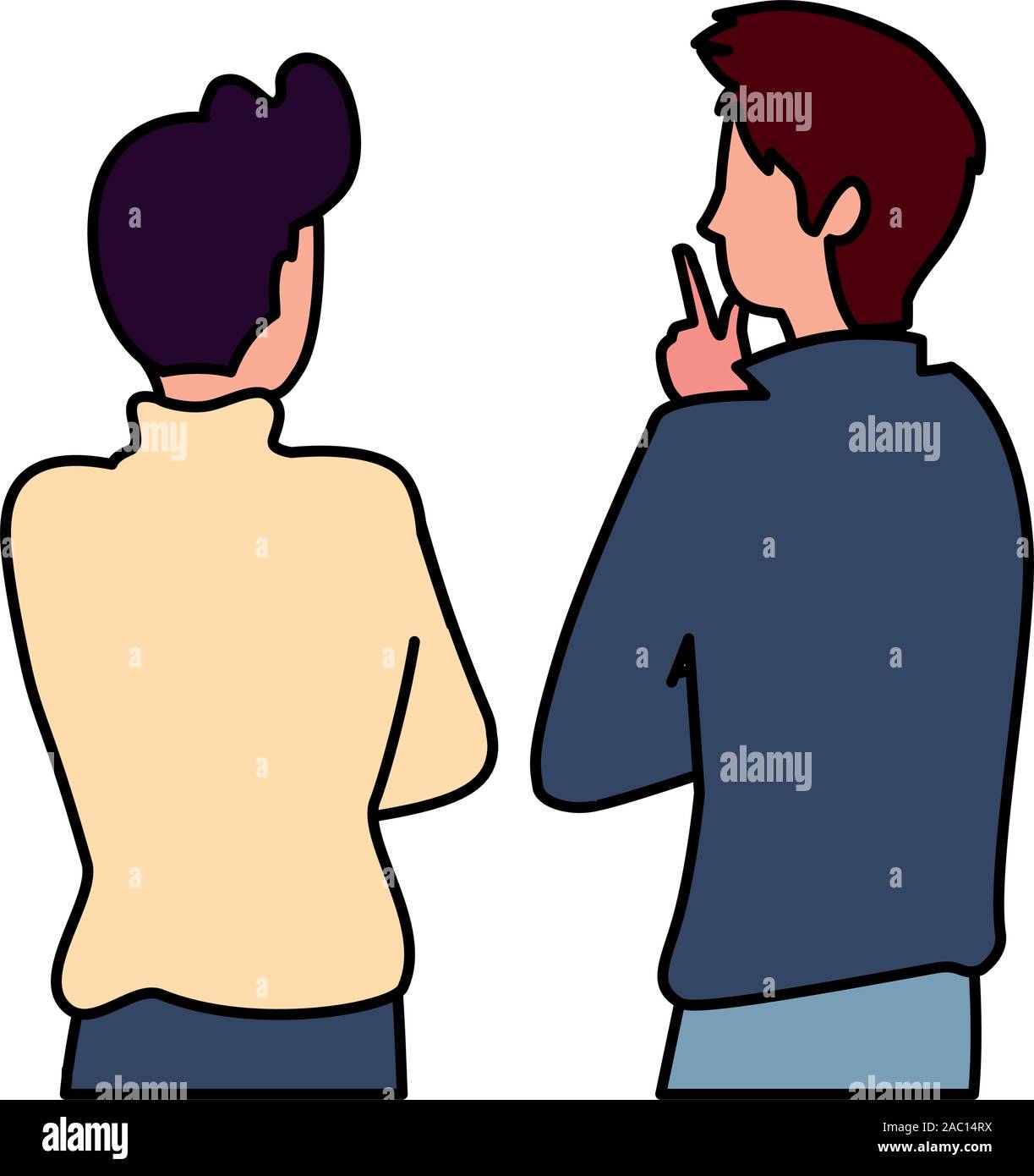 men of back position on white background vector illustration design ...