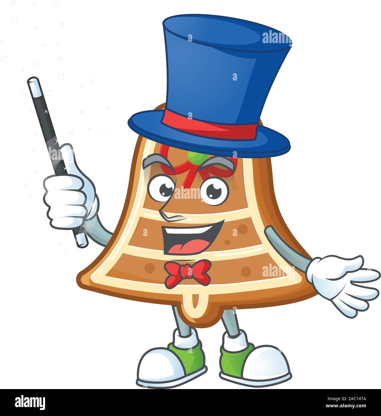 Cartoon character of bell cookies Magician style Stock Vector Image ...