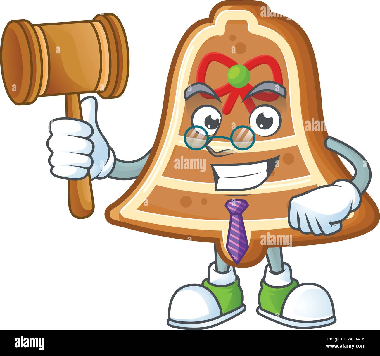 Smart judge bell cookies presented in cartoon character style Stock ...