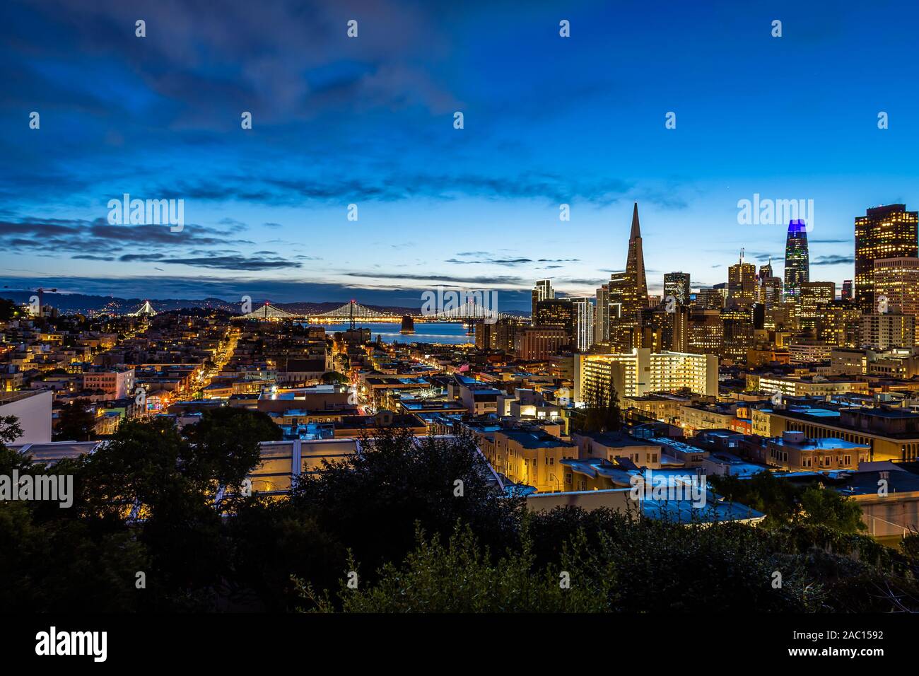 Ina Coolbrith Park at Sunrise Stock Photo - Alamy