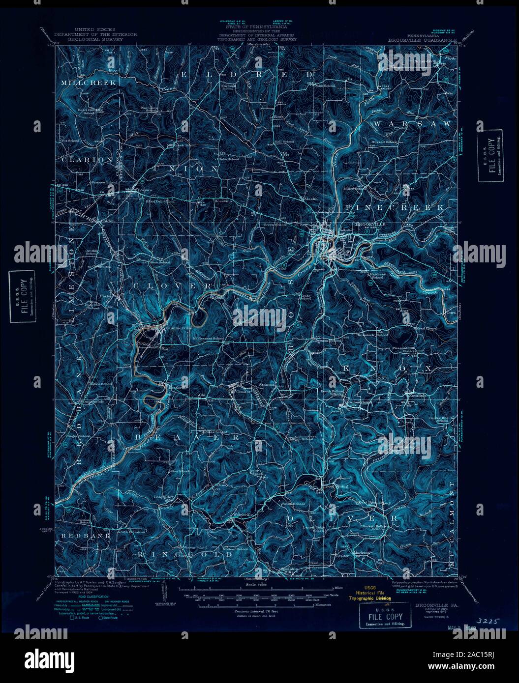 Brookville pennsylvania map hi-res stock photography and images - Alamy