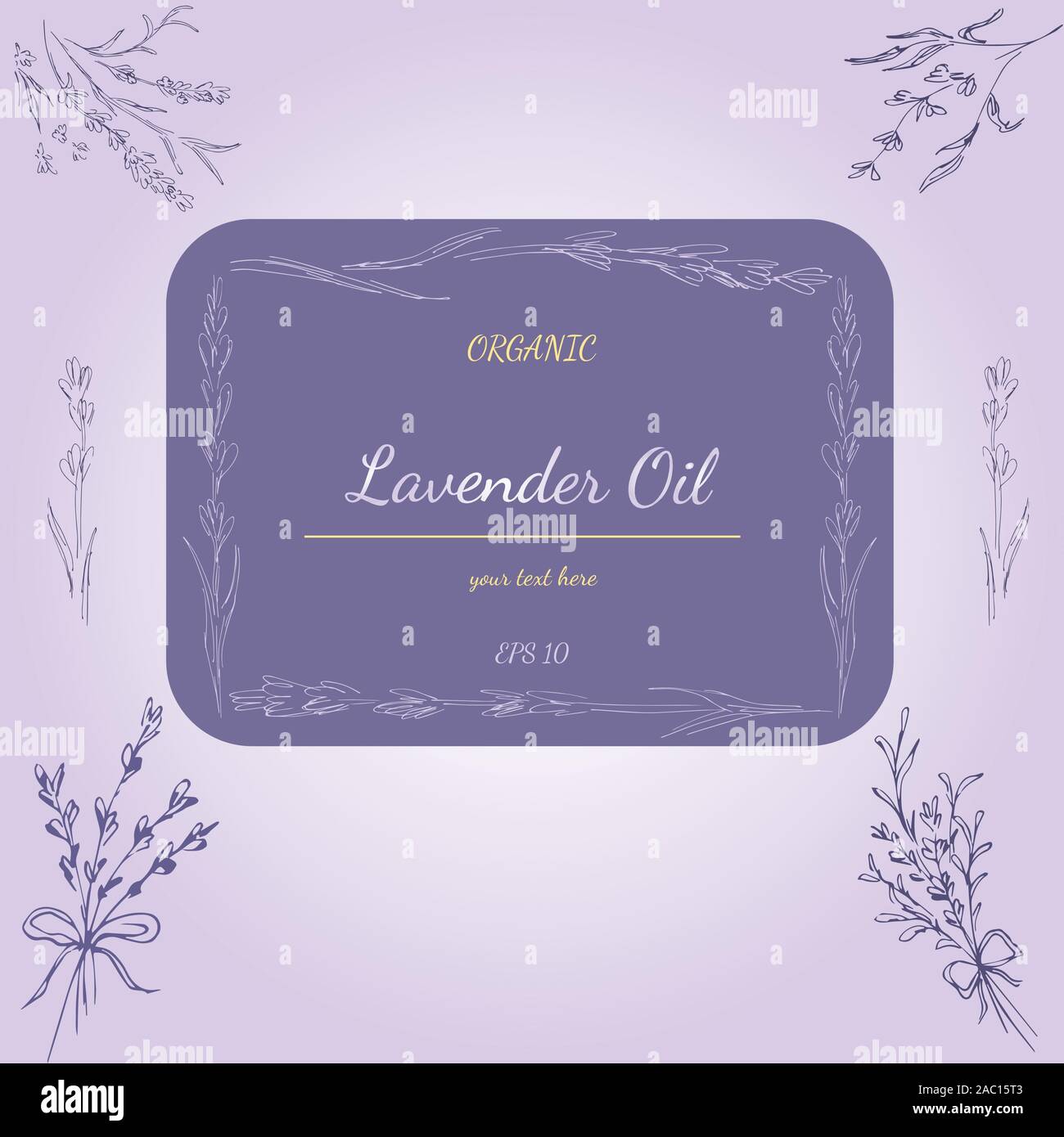 Beauty lavender skin care design. Graphic sketches with lavender ...