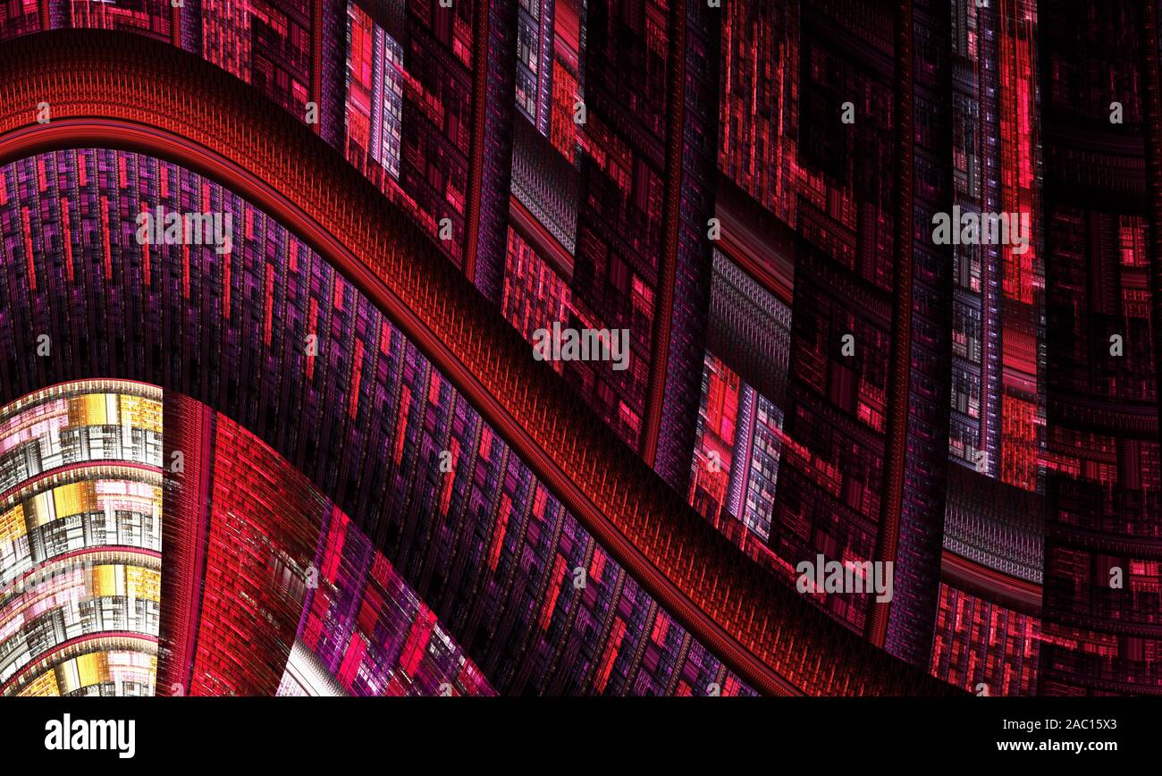 Dynamic curves ands blur pattern. Fractal graphics. Science and ...