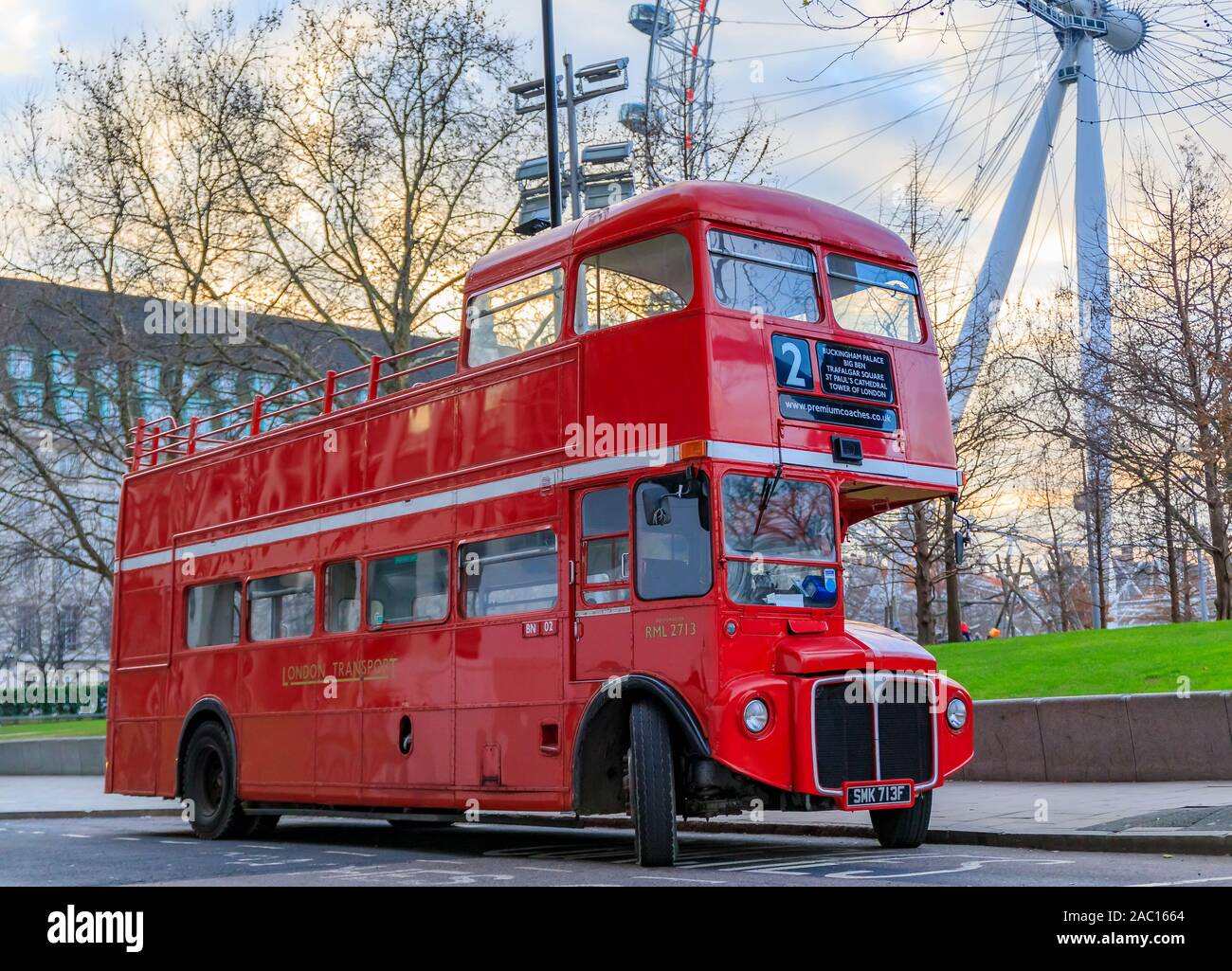 London, England - January 14, 2018: Famous red double decker ...
